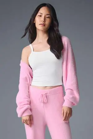 Alo Yoga Snuggle Up Sweater Shawl Top - Sweet Pink | Editorialist